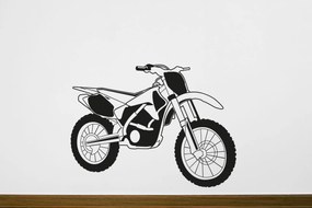 Lepy.cz Samolepka na zeď Krosová motorka Velikost (šířka x výška): l54x115cm, Barevná varianta: Bílá