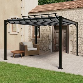 Pergola s lamelovou střechou 3 x 3 m hliník / látka Dekorhome Šedohnědá taupe