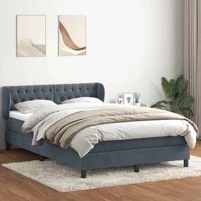 Box spring postel s matrací tmavě šedá 160x210 cm samet 3317782