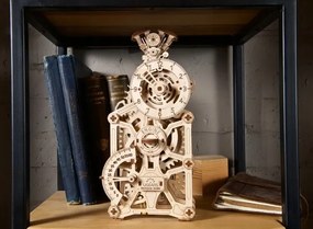 Ugears 3D dřevěné mechanické puzzle –  Hodiny motoru (265 dílků)