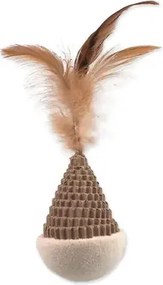 Magic Cat Hračka - Natural Fun kužel s pírky karton-plyš bílá 6cm