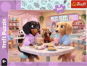 TREFL Puzzle Jezevčíci v kavárně / 300 dílků / 60 x 40 cm