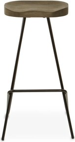 Černá/v přírodní barvě barová stolička z jilmového dřeva (výška sedáku 78 cm) District – Premier Housewares