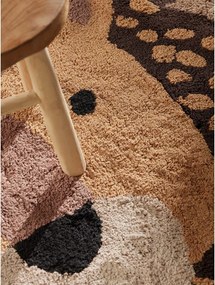 Oranžový/hnědý pratelný/ručně tkaný bavlněný dětský koberec 120x125 cm Snuggle Roary – Hanse Home