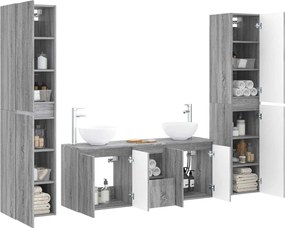 Sada koupelnového nábytku 5 ks Šedý Sonoma 33 x 34,5 x 160 cm 3406029