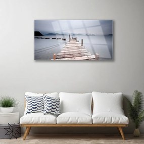 akrylový obraz Most Moře Architektura 100x50 cm