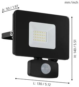 Eglo 97461 - LED Reflektor se senzorem FAEDO 3 LED/20W/230V IP44