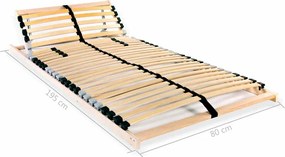 Lamelové rošty do postele 2 ks 28 lamel 7 zón 80 x 200 cm 3051423