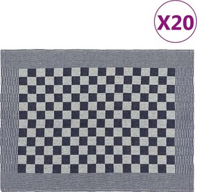 vidaXL Kuchyňské utěrky 20 ks černé a šedé 50 x 70 cm bavlna [136283] Barva: Modro-bílá