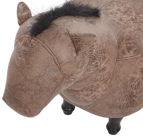 Zvířecí stolička hnědá z umělé kůže HORSE Beliani