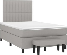 Box spring postel s matrací světle šedá 120 x 200 cm textil 3136741