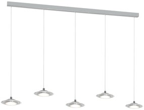 Závěsné svítidlo Ellipse, 5x chromové kovové stínítko, ch