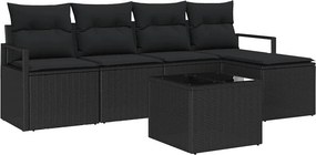 Set pohovek 6 ks Černá polyratan 3355022