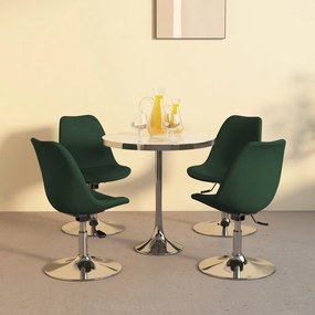 Otočné jídelní židle 4 ks tmavě zelené textil,  338331
