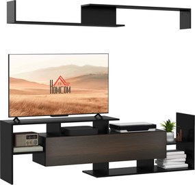 HOMCOM Sada nábytku do obývacího pokoje - Stojany na TV pro TV do 165 cm nebo konzole pro TV do 102 cm se stojanem na TV 153,6x25x42 cm a nástěnnou po