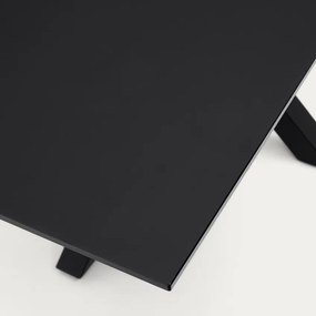 OnaDnes -20% Černý skleněný jídelní stůl Kave Home Argo 180 x 100 cm
