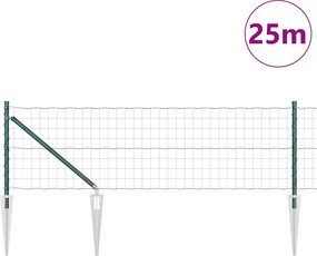 Evropský plot se hroty 25 x 0,8 m Ocel potažená PVC Zelená 3350621