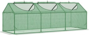 Outsunny skleník s oknem, PE skleník 180x60x60cm, skleník na rajčata a chladicí rám v zelené barvě pro zahradu a balkon | Aosom.de