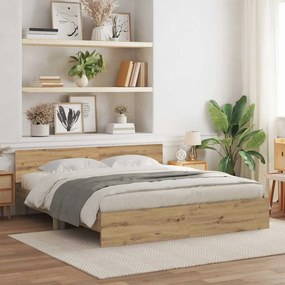 Rám postele s čelem s čelo Dub artisan 203 x 185 x 70 cm 3378500
