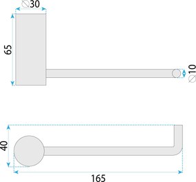 Rea Prism, koupelnový věšák na ručník, 9711A, broušená ocel, REA-98032