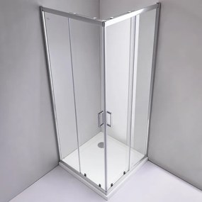 BPS-koupelny Čtvercový sprchový kout HYD-SK93B 90x90 chrom/transparent + vanička HYD-SSV-SXL02B bílá
