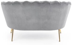 Designová pohovka AMORINITO — kov, šedá látka, nosnost 200 kg