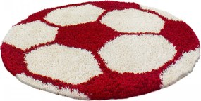 Hans Home | Dětský kusový koberec Fun 6001 red - 120x120 (průměr) kruh