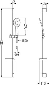 Mexen sprchový set DS73, chrom, 785734583-00