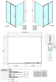 Polysan EASY LINE 1200 x 700 mm EL1238EL3138 sprchový kout
