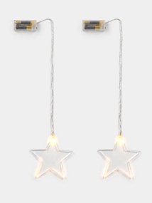 Sinsay - Sada závěsných vánočních LED dekorací ve tvaru hvězdiček 2 pack - clear