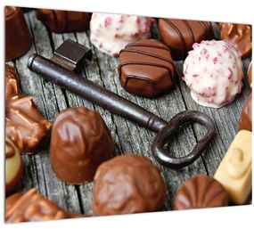Obraz čokolády a klíče (70x50 cm)