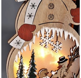 Solight LED dekorace sněhulák dřevěný
