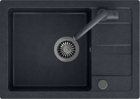 Černý kuchyňský granitový dřez QUADRON GO- SMART + BATERIE