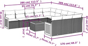 12dílná zahradní sedací souprava s poduškami béžová polyratan 3260519