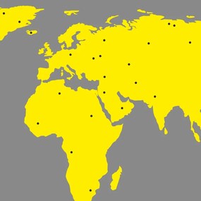 WALLVINIL Samolepky na zeď - Puntíky na Mapu světa Barva: Hnědá tmavá, Velikost samolepky: Průměr 5mm