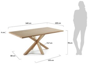 Jídelní stůl arya table 160 x 100 cm přírodní MUZZA