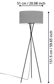 Eglo 900187 - Stojací lampa FONDACHELLI 1xE27/60W/230V