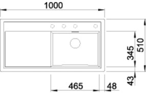 Granitový dřez Blanco ZENAR XL 6 S InFino tartufo dřez vpravo s exc. bez příslušenství