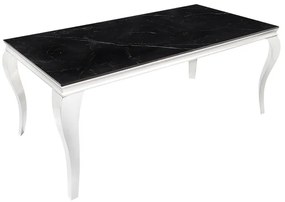 Designový jídelní stůl Rococo 180 cm černý / stříbrný