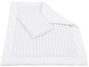 Cotton &amp; Sweets Sametová deka s polštářem s výplní pro miminka šedé pruhy 70x60cm