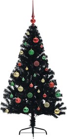 Umělý osvětlený vánoční stromeček Černá 150 cm PVC 3397136