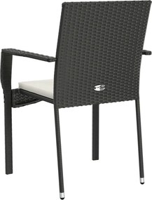 Zahradní židle s poduškami 4 ks polyratan černé 319883