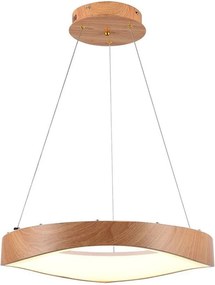 LED Solution Závěsné LED svítidlo kulaté designové s dřevěným dekorem 50cm 25W 23364