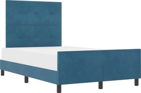 Postel s boxspringem s čelo Tmavě modrá 120 x 190 cm samet 3344931