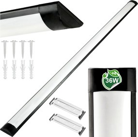 BERGE 4x LED garážová lampa 120cm 36W 3600lm černá 4500k