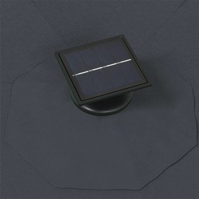 vidaXL Nástěnný slunečník s LED světly a kovovou tyčí 300 cm [312524] Barva: antracitová
