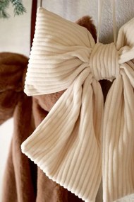 Sada 2ks textilní závěsné mašle Chic – béžová & mocca - 22*26/ 28*36 cm