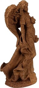 Dekorativní rezavá figurka anděl s holubicí - 12*10*23 cm
