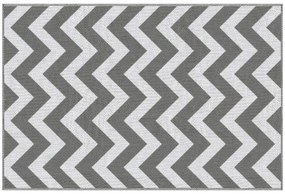Outsunny Venkovní voděodolný koberec, oboustranný design, vysoce kvalitní syntetické vlákno, světle šedo-bílý, 121 x 182 cm
