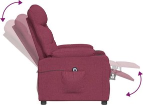 Elektrické polohovací křeslo vínové textil 3098818